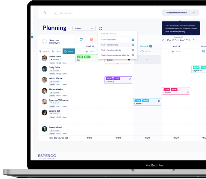 Logiciel de Gestion de Planning : Simplifiez vos Plannings d’Équipe | Esperoo